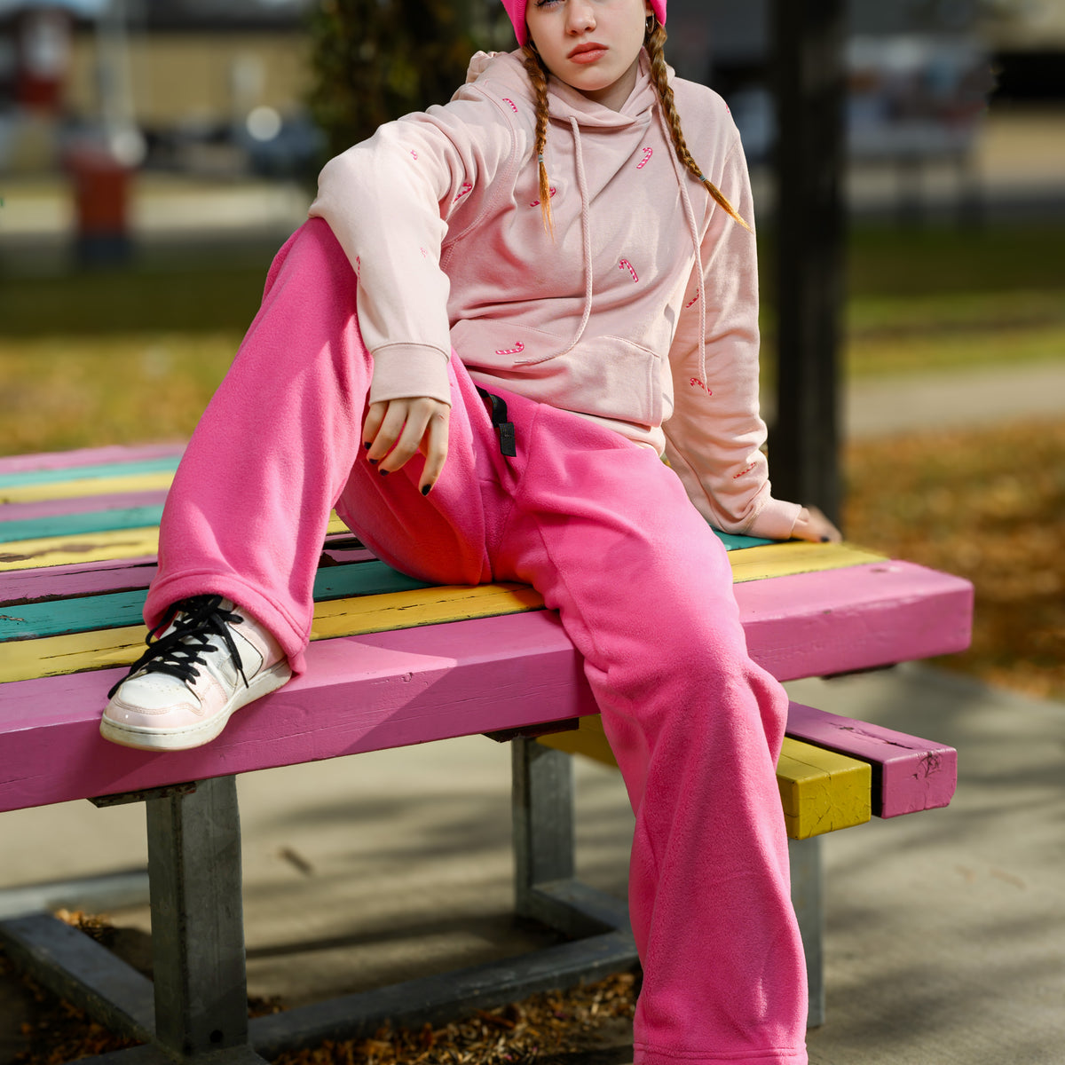 Adult Pink Fleece Pants | Modrobes Canada